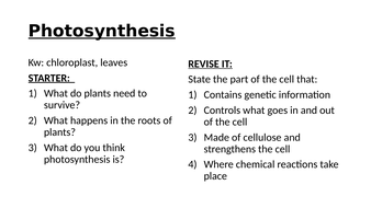 Photosynthesis, Starch Test and Structure of Leaf DIFFERENTIATED with ...