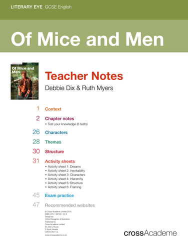 Of Mice and Men Scheme of Work | Teaching Resources