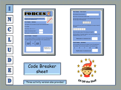 Forces - Pressure, Moments, Speed and Hooke's Law Escape Room for KS3 ...