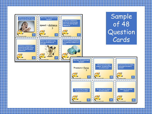 Forces Board Game with 48 Questions on Pressure, Speed, Moments & Hooke ...