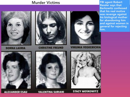 David Berkowitz Son of Sam Serial Killer Murder Criminal Law | Teaching ...