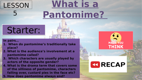Year 7 Drama Pantomime | Teaching Resources