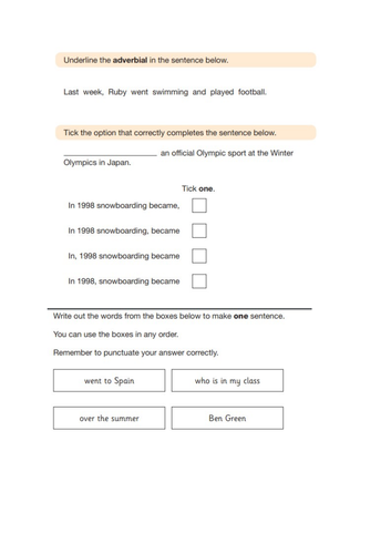 SPAG KS2 past SATS questions | Teaching Resources