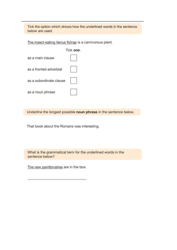 SPAG KS2 past SATS questions | Teaching Resources