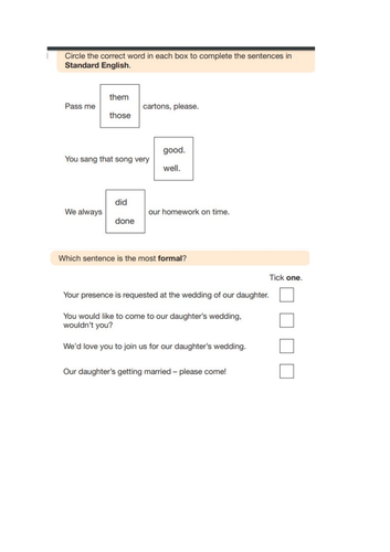 SPAG KS2 past SATS questions | Teaching Resources