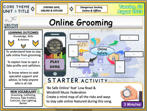 Online grooming & staying safe online | Teaching Resources
