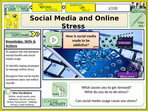 Social Media and Online Stress | Teaching Resources
