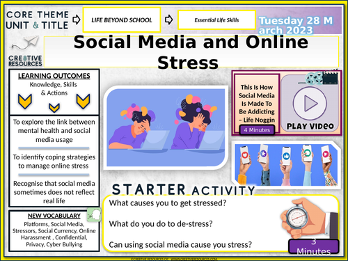 Social Media and Online Stress | Teaching Resources