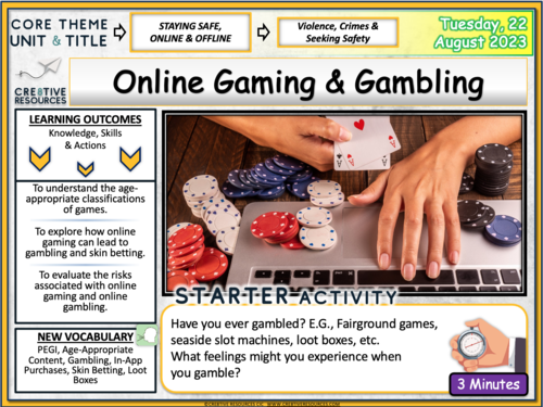 Online Gambling and Online Gaming | Teaching Resources
