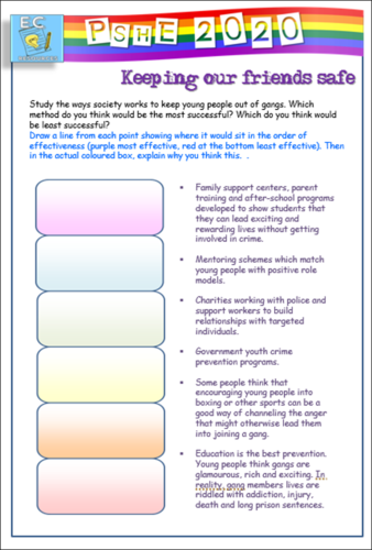 Gangs and Teen Crime PSHE Workbook | Teaching Resources