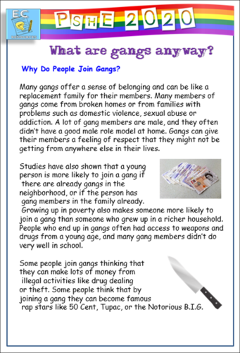 Gangs and Teen Crime PSHE Workbook | Teaching Resources