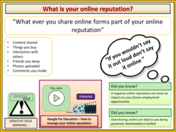 Online Reputation + Digital Footprints PSHE | Teaching Resources
