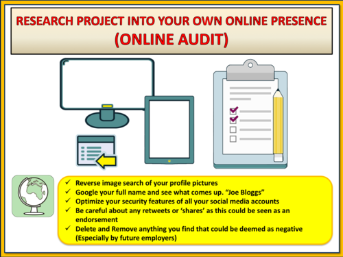 Online Reputation + Digital Footprints PSHE | Teaching Resources