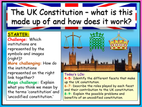 UK Constitution AQA Citizenship | Teaching Resources