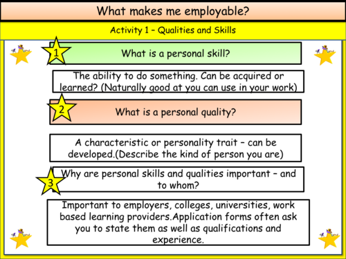Careers - Skills and Qualities | Teaching Resources