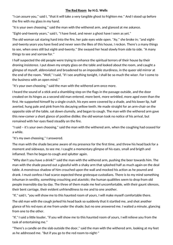 KS3 Gothic: The Red Room | Teaching Resources