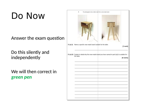 A-Level Exam Question Do Nows - Design Technology/ Product Design ...