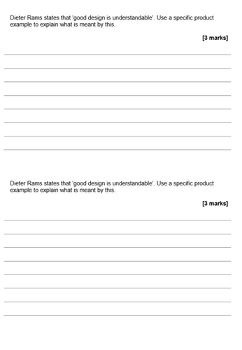 A-Level Exam Question Do Nows - Design Technology/ Product Design ...