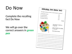 AQA GCSE DT - General Revision Do Nows/ Starters | Teaching Resources