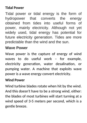 KS4 AQA GCSE Physics (Science) Renewable Energy Lesson | Teaching Resources KS4 AQA GCSE Physics (Science) Renewable Energy Lesson | Teaching Resources