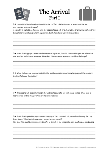 The Arrival - Shaun Tan - Comprehensive worksheets | Teaching Resources