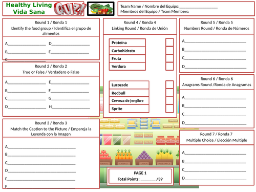 Spanish GCSE Healthy Eating - Vida Sana | Teaching Resources