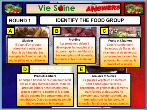 FRENCH GCSE Healthy Eating Quiz | Teaching Resources