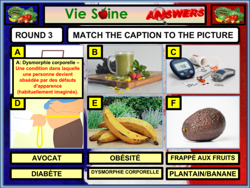 FRENCH GCSE Healthy Eating Quiz | Teaching Resources