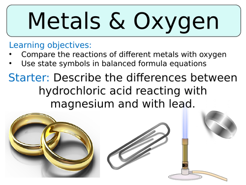KS3 ~ Year 8 ~ Metal & Oxygen Reactions | Teaching Resources
