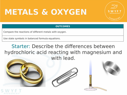 KS3 ~ Year 8 ~ Metal & Oxygen Reactions | Teaching Resources