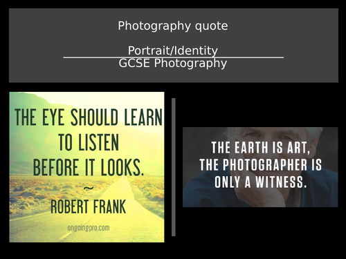 Photography Portrait/Identity Project GCSE | Teaching Resources