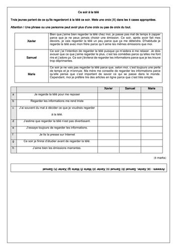 French GCSE TV & Opinions Resource Pack (La Télé) | Teaching Resources