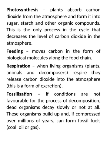 KS4 AQA GCSE Biology (Science) Carbon Cycle Lesson | Teaching Resources