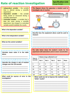KS4 AQA GCSE Chemistry (Science) Rate of Reaction Lesson & Activities ...