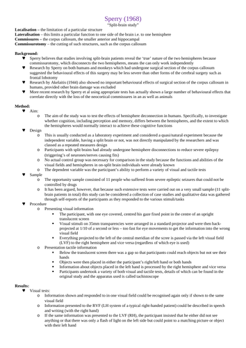OCR A-Level Psychology: Biological Core Studies | Teaching Resources