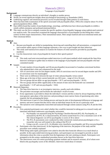 OCR A-Level Psychology: Individual Differences Core Studies | Teaching ...