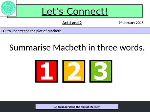 Macbeth - GCSE English. Summary worksheets for the 5 acts | Teaching ...