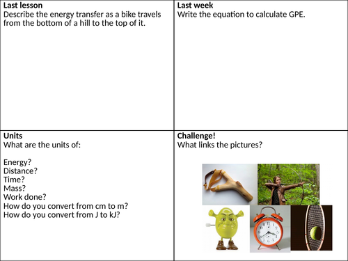 Elastic potential energy lesson for AQA Combined Science Physics ...