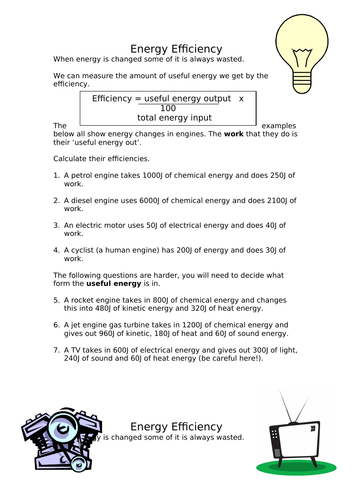 Energy transfers and efficiency lesson for AQA combined science ...