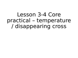 Disappearing cross practical (how temperature affects rate lessons ...