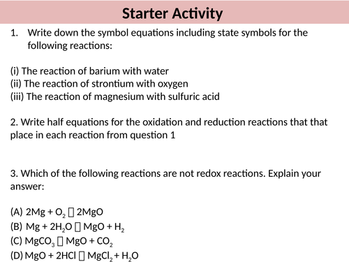 AS Chemistry: Group 2 Compounds | Teaching Resources