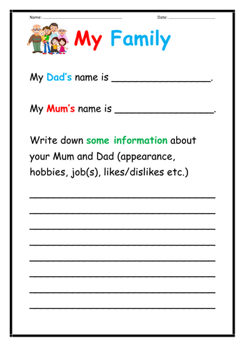 My Family (6-page booklet & A3 poster ) | Teaching Resources