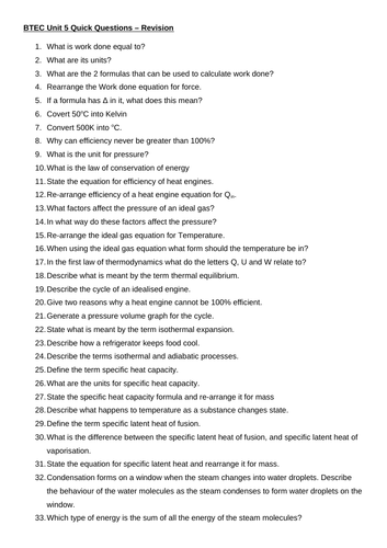 Physics BTEC Applied science unit 5 revision ppt and short answer ...