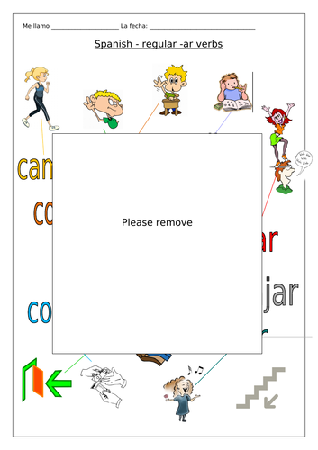 SPANISH VERBS - Planting an ar verb | Teaching Resources