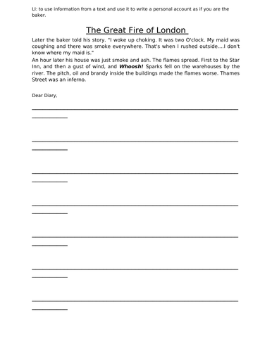 The Great Fire of London full English and topic scheme of work ...