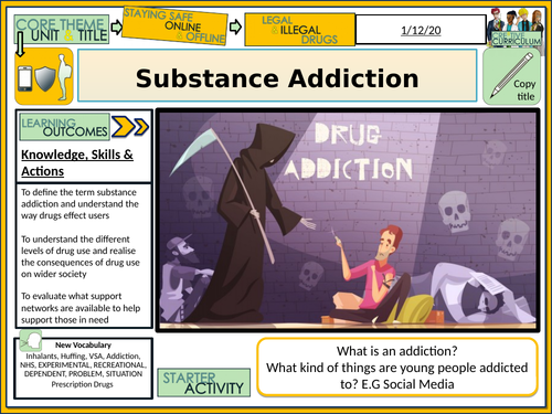 Substance Addiction Drugs Education PSHE | Teaching Resources