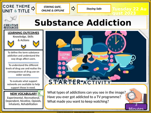 Substance Addiction Drugs Education PSHE | Teaching Resources