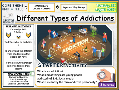 Different Substance Addictions + Drugs PSHE | Teaching Resources