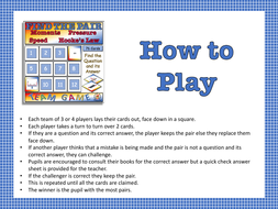 Forces - Moments, Pressure, Speed, Hooke's Law - Find the Pair Game KS3 ...