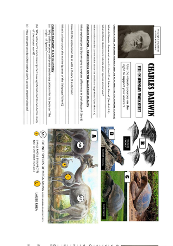 CHARLES DARWIN AND "ORIGIN OF SPECIES" | Teaching Resources